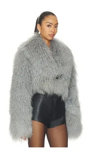 OW Celia Crop Fur Jacket