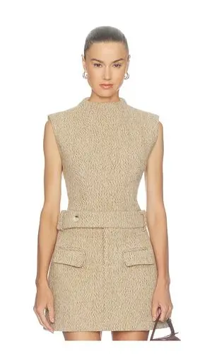 Oddmuse Wool Mix Tweed Sleeveless Top