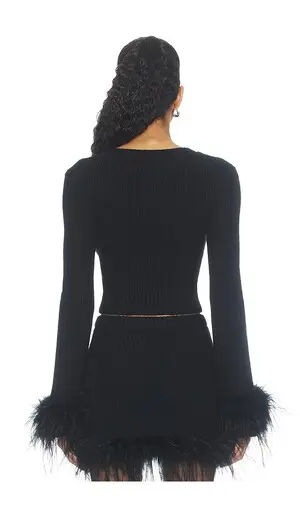 LOVERS AND FRIENDS Mckina Feather V Neck Sweater