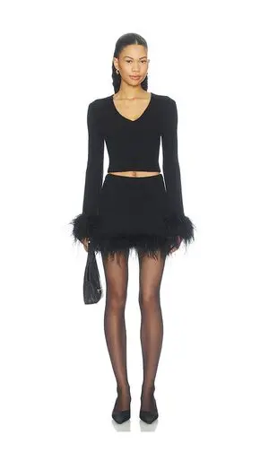 LOVERS AND FRIENDS Mckina Feather V Neck Sweater