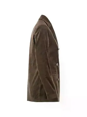 Antonelli Firenze Double-breasted Velvet Blazer - Brown