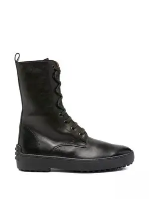 TOD'S Lace-up Leather Ankle Boots - Brown