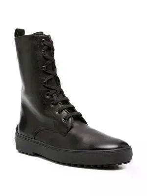 TOD'S Lace-up Leather Ankle Boots - Brown