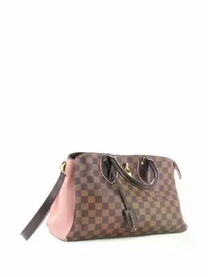 LOUIS VUITTON Normandy Handbag Damier And Leather Satchel