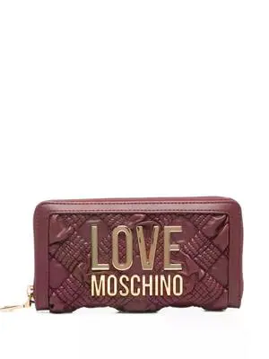 Moschino Logo-plaque Quilted Wallet - Red