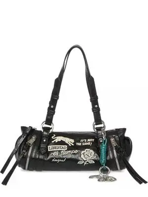 Desigual Medium Embroidered Zip-detail Tote Bag - Black