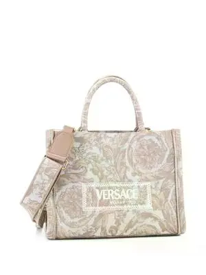 Versace Athena Convertible Barocco Jacquard Small Tote Bag