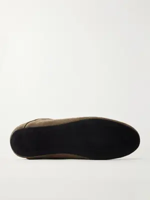 George Cleverley Mayfair Collapsible-heel Suede Loafers - Green