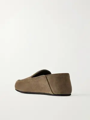 George Cleverley Mayfair Collapsible-heel Suede Loafers - Green