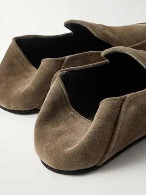 George Cleverley Mayfair Collapsible-heel Suede Loafers - Green