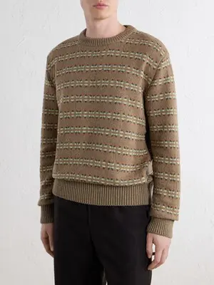 A.p.c. Andre Striped Wool And Cotton-blend Sweater