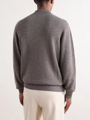 N.peal Ribbed Cashmere Zip-up Sweater