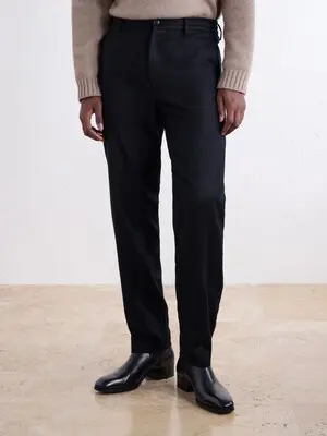 Canali Straight-leg Wool-flannel Trousers