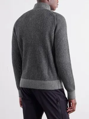 Bogner Dwayne Ribbed Wool And Cashmere-blend Half-zip Ski Mid-layer