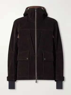 Moncler Airolo Hooded Cotton-blend Tech-corduroy Ski Jacket - Brown
