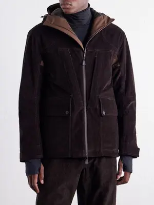 Moncler Airolo Hooded Cotton-blend Tech-corduroy Ski Jacket - Brown