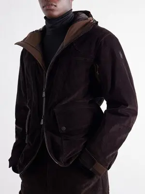 Moncler Airolo Hooded Cotton-blend Tech-corduroy Ski Jacket - Brown
