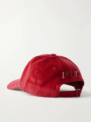 DRAKE'S 1977 Logo-embroidered Cotton-corduroy Baseball Cap