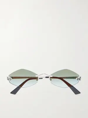 Cartier Panthère Classic Round-frame -tone Sunglasses