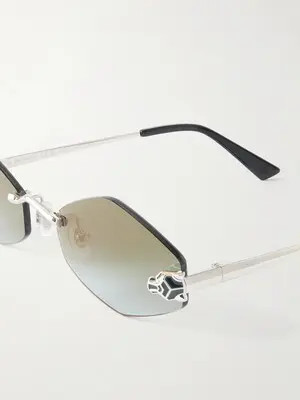 Cartier Panthère Classic Round-frame -tone Sunglasses