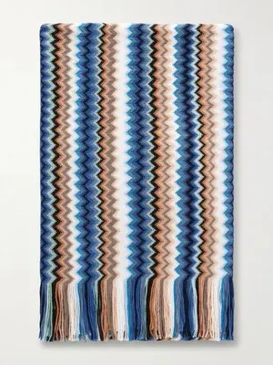 Missoni Fringe-trimmed Crochet-knit Wool-blend Scarf