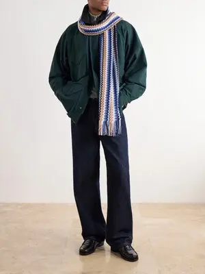 Missoni Fringe-trimmed Crochet-knit Wool-blend Scarf