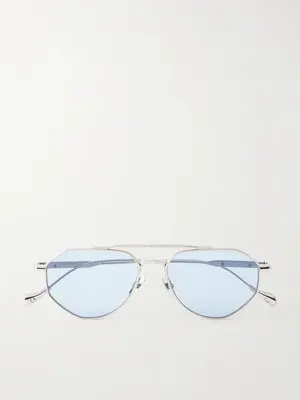 CUTLER AND GROSS The Great Frog Lynott Aviator-style -tone Titanium Sunglasses