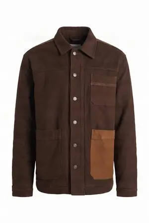 KOMODO Christophe Fleece Lined Organic Cotton Coat Chocolate