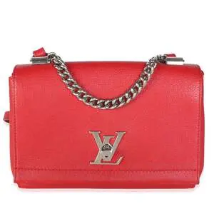 LOUIS VUITTON Rubis Calfskin Lockme Ii Chain Bb