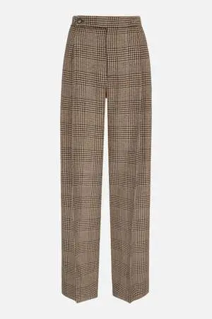 EMILIA WICKSTEAD Alix Trouser In Black & Prince Of Wale Check - Camel