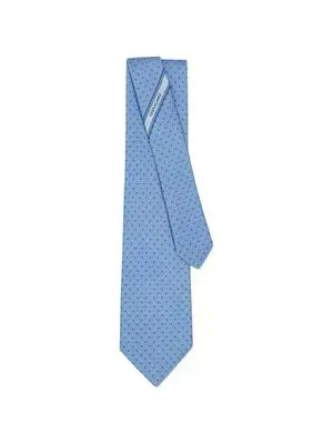 FERRAGAMO Gancini Print Silk Tie