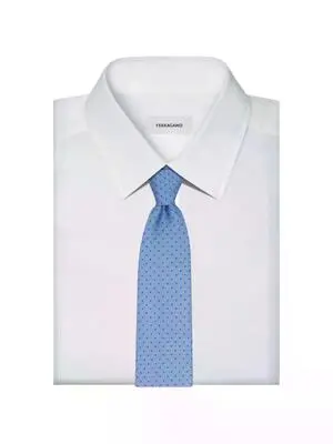FERRAGAMO Gancini Print Silk Tie