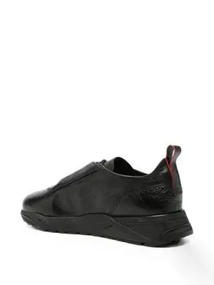 Santoni Perforated Panelled Leather Sneakers