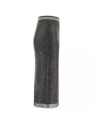 Brunello Cucinelli Sequin-embellished Midi Open-knit Skirt