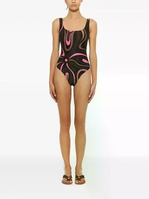 Emilio Pucci Marmo Print Swimsuit - Black