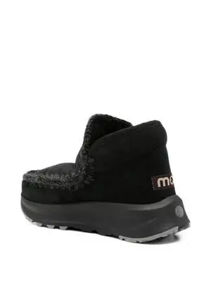 Mou Speed Crochet-trim Suede Ankle Boots