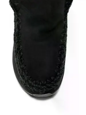 Mou Speed Crochet-trim Suede Ankle Boots