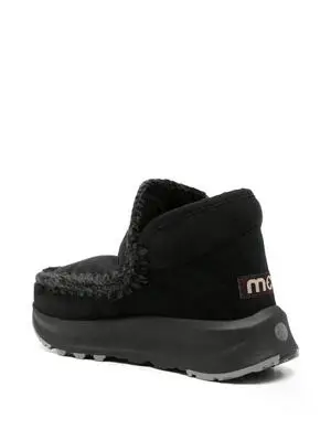 Mou Speed Crochet-trim Suede Ankle Boots