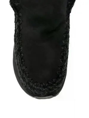 Mou Speed Crochet-trim Suede Ankle Boots