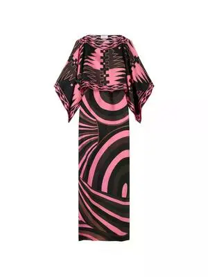 Emilio Pucci Iride-print Silk Dress With Cape