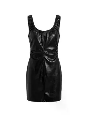 Yigal Azrouël Ines Ruched Leather Mini Dress