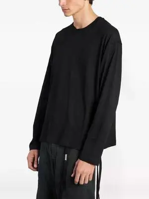 ANN DEMEULEMEESTER Slogan-print Long-sleeve T-shirt - Black