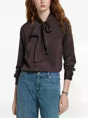 Michael Kors Satin Tie-neck Blouse