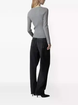 GAELLE PARIS Logo-knit Ribbed T-shirt