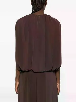 Max Mara Efieno Draped Sleeveless Blouse - Brown
