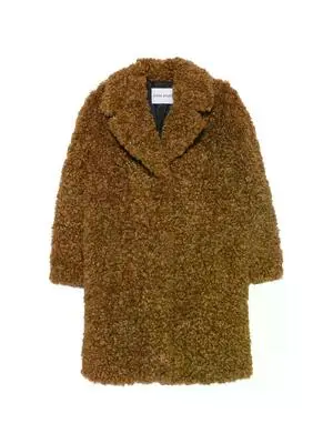 STAND STUDIO Camille Faux-shearling Notched-lapel Coat