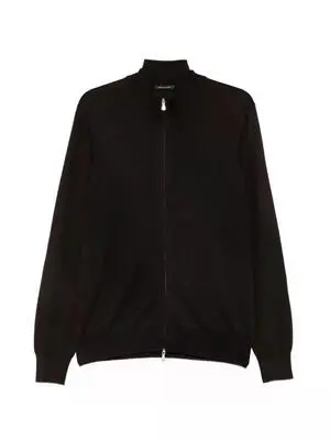 Tagliatore Zip-up High-neck Sweater - Brown