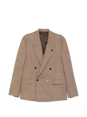 LARDINI Prince Of Wales Check Double-breasted Black