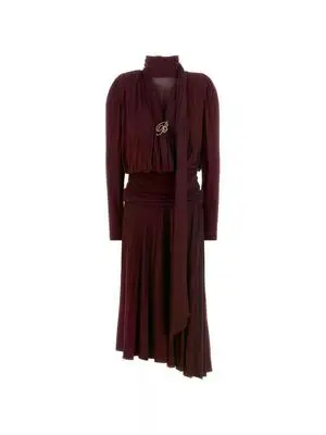 Blumarine Ruched B-logo Midi Dress