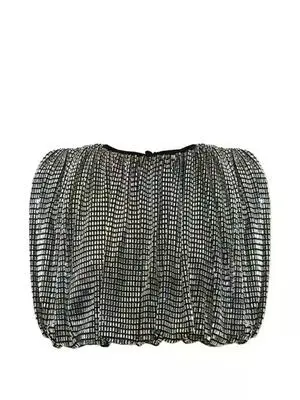 SELF-PORTRAIT Rhinestone Drape Top